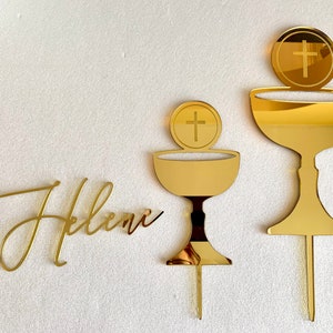 Personalized Chalice Cup Cake Topper Custom Name Cake Charm Laser Cut ...