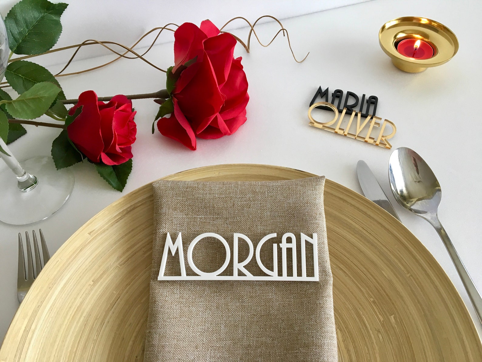 Personalized Laser Cut Names Custom Name Settings Wedding - Etsy