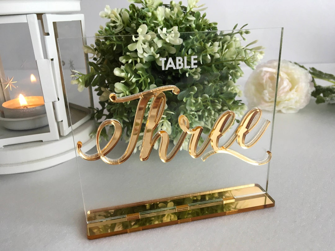 Personalized Wedding Table Numbers - Custom Table Number Holders ...
