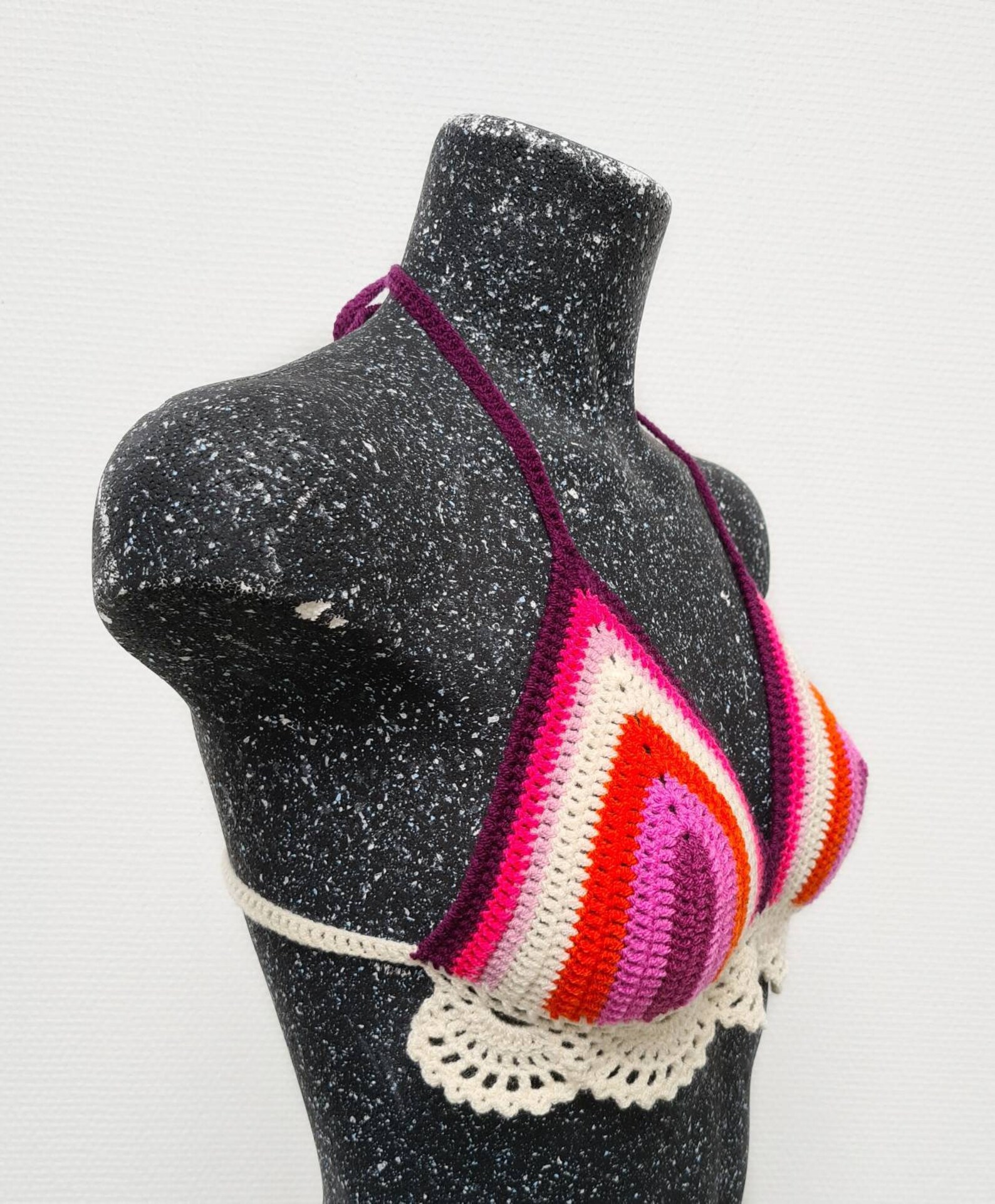 Crochet Lesbian Pride Rainbow Halter Top / Boho Hippie | Etsy