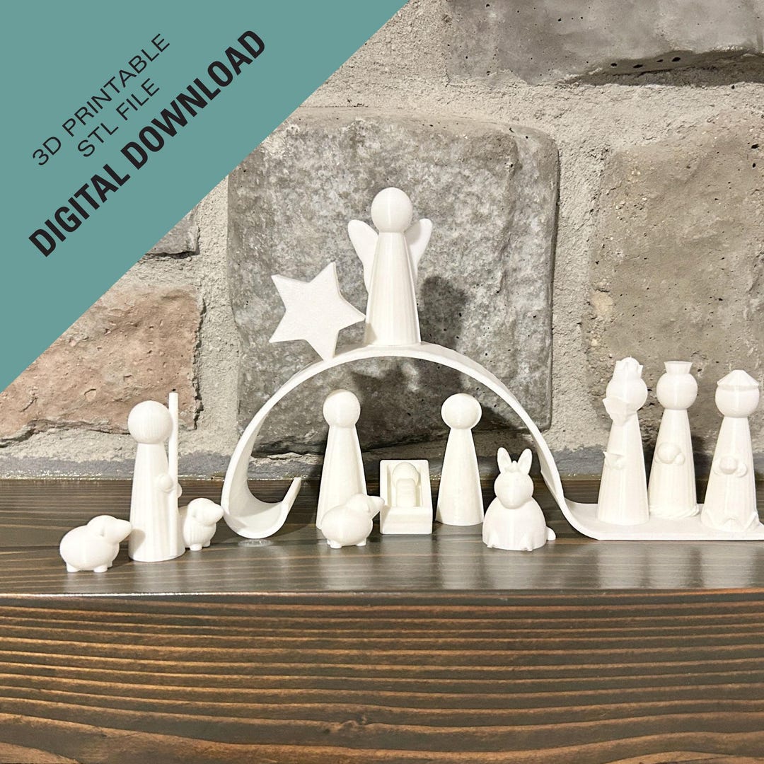 2" Peg Doll Nativity Family Nativity Scene 3D Printable Download STL ...