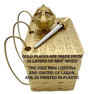 Medium 1/2 Scale Gold Plates, LDS Hand Made Gift, Wood Lds Gift, Secret ...