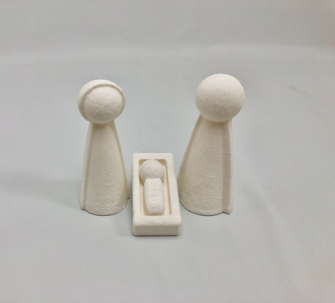 Large White 3D Printed Paintable Nativity Set Figurine, Paint Your Own ...