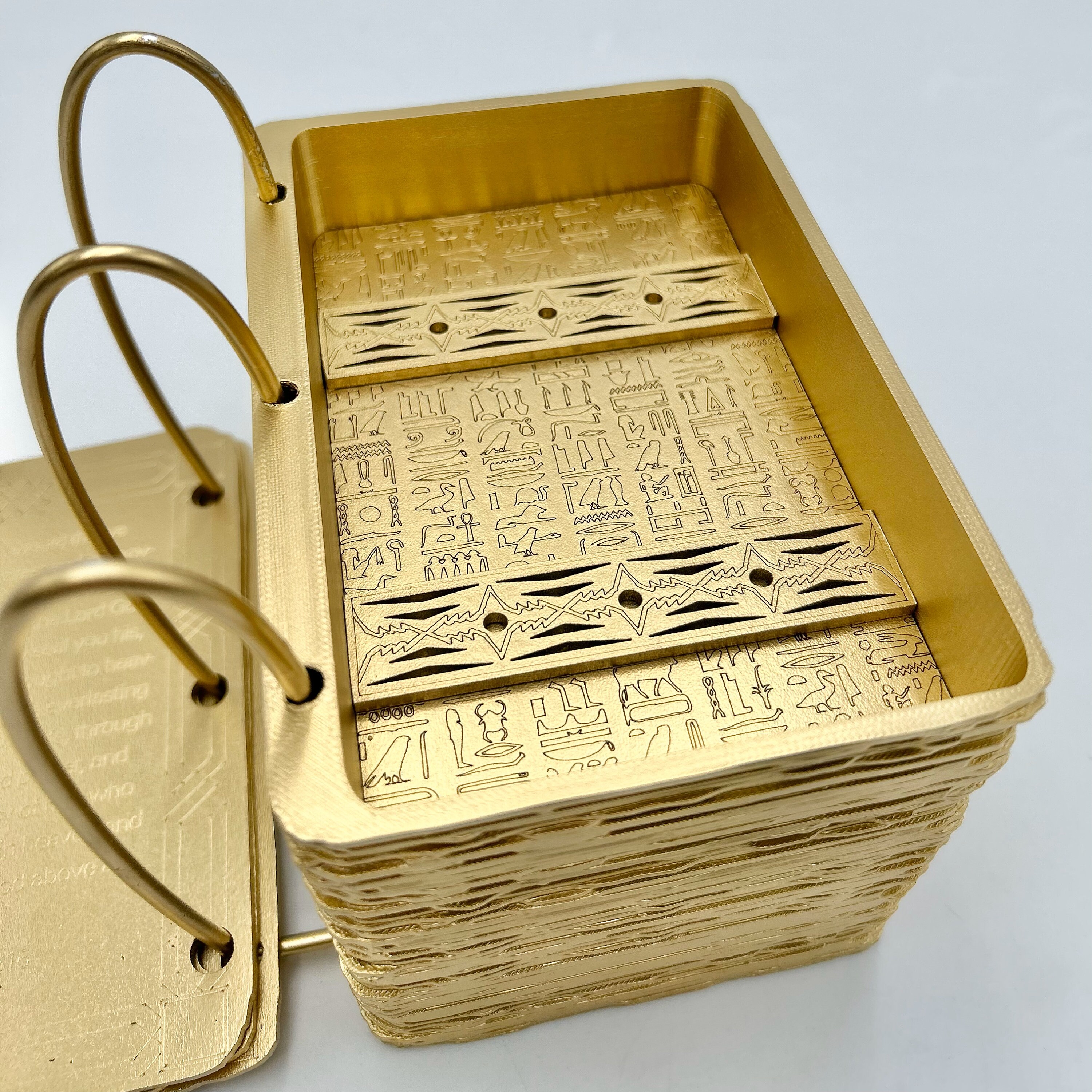 3/4 Scale Gold Plates DIY Kit: 3D Printed Box, Laser Cut Pages, Metal ...