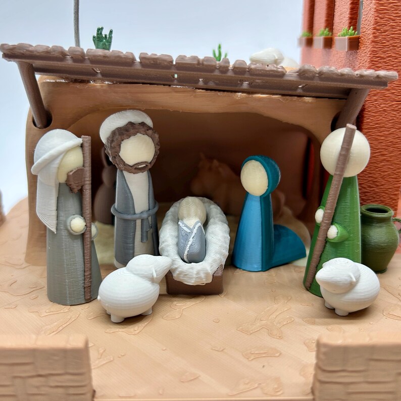 Interactive Nativity Playset: 20 Figurines, Story Coloring Book - Etsy