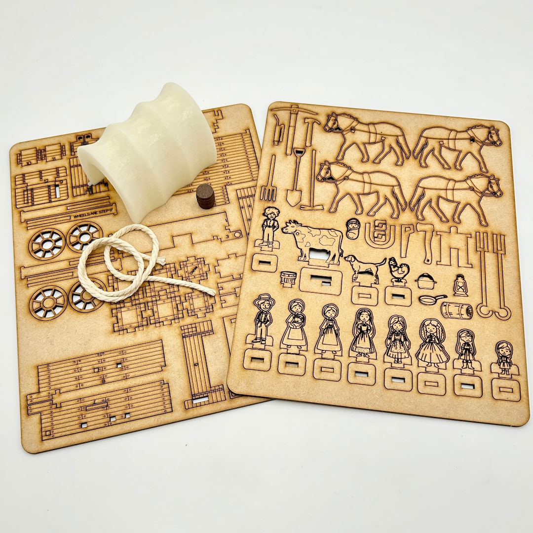 Covered Wagon Playset DIY Kit Pioneer Day Prairie Wagon Horse Drawn ...