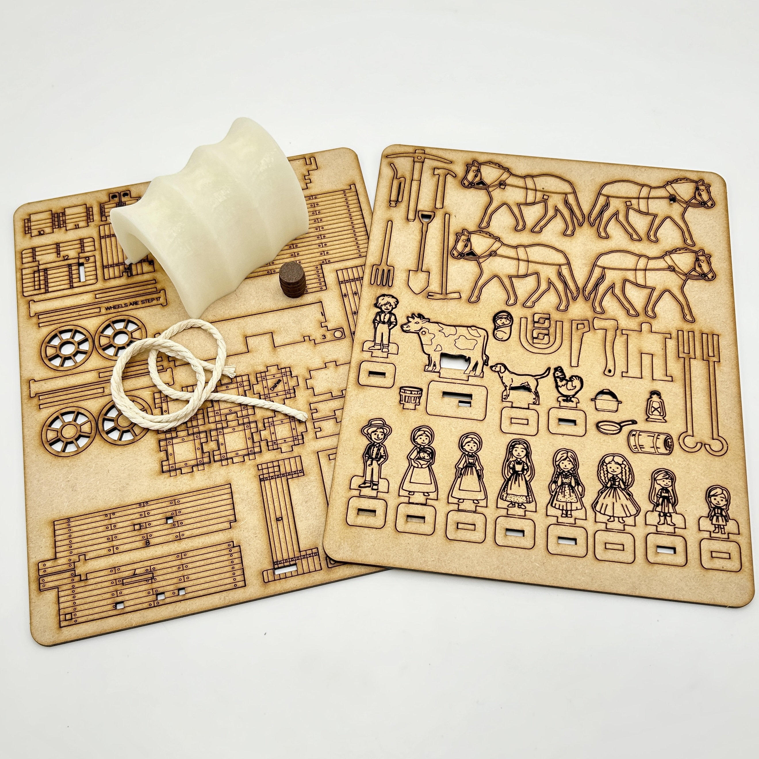DIY Covered Wagon Playset Kit: Laser Cut Pioneer Toy, Little House on ...