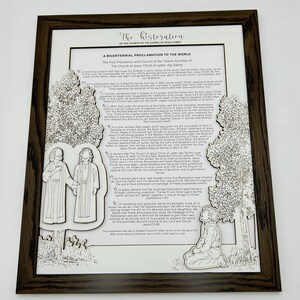 Restoration Proclamation Framed Art Family Heirloom Handmade Gift First ...