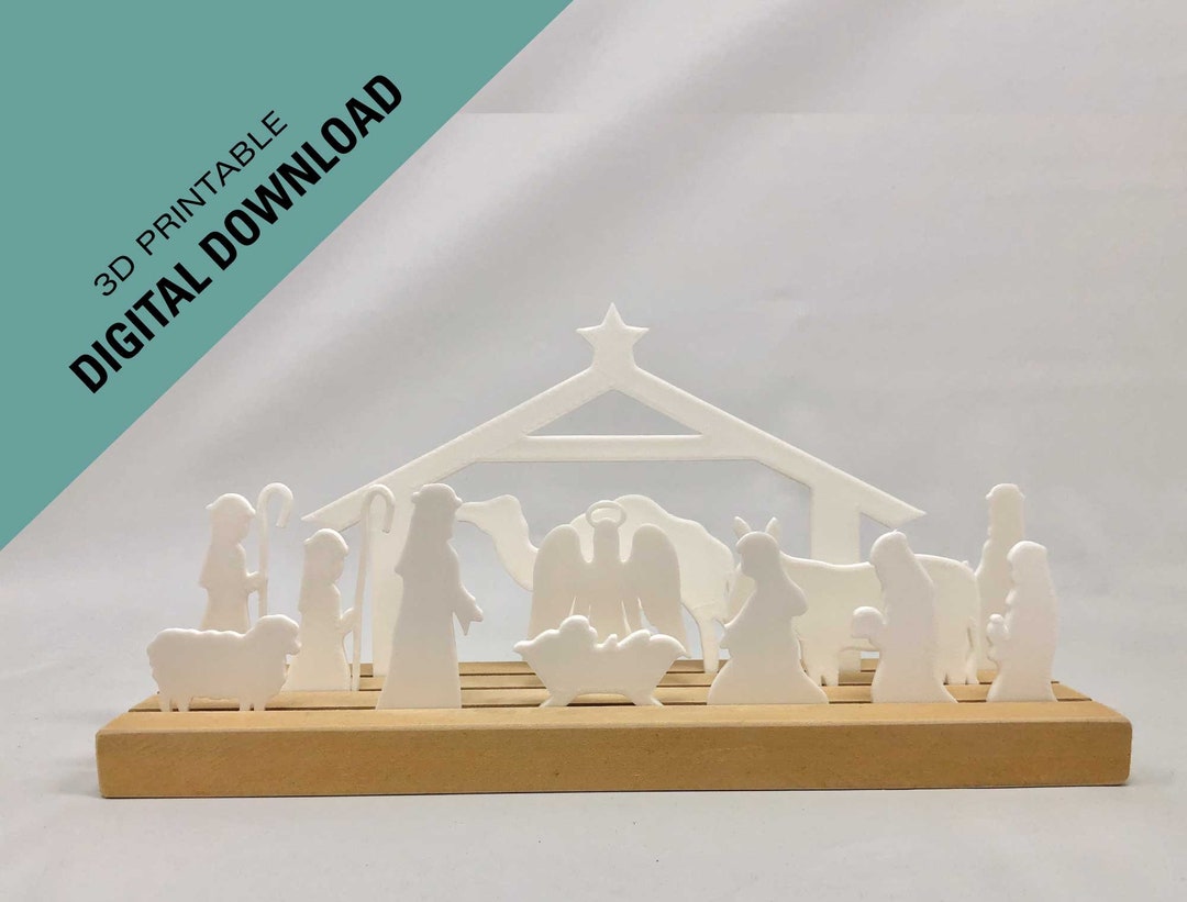 Slotted Silhouette Nativity, 3D Print Downloadable STL Files 3D Print ...