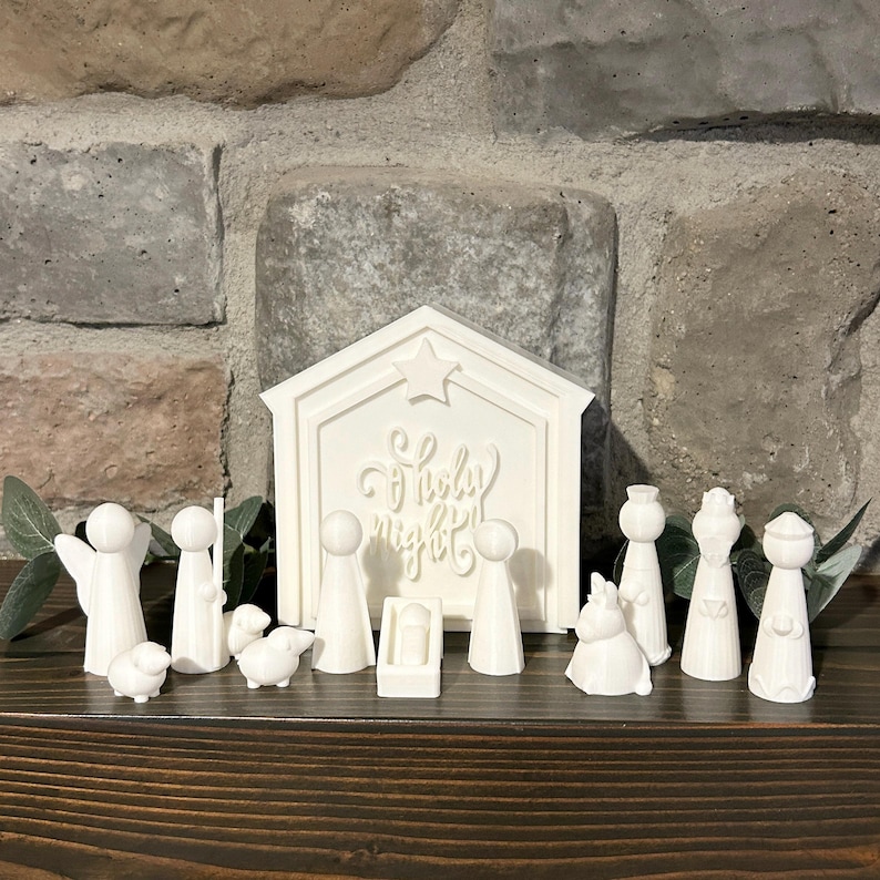 2" Peg Doll Nativity Stable Doubles as a Storage Box Family Nativity ...