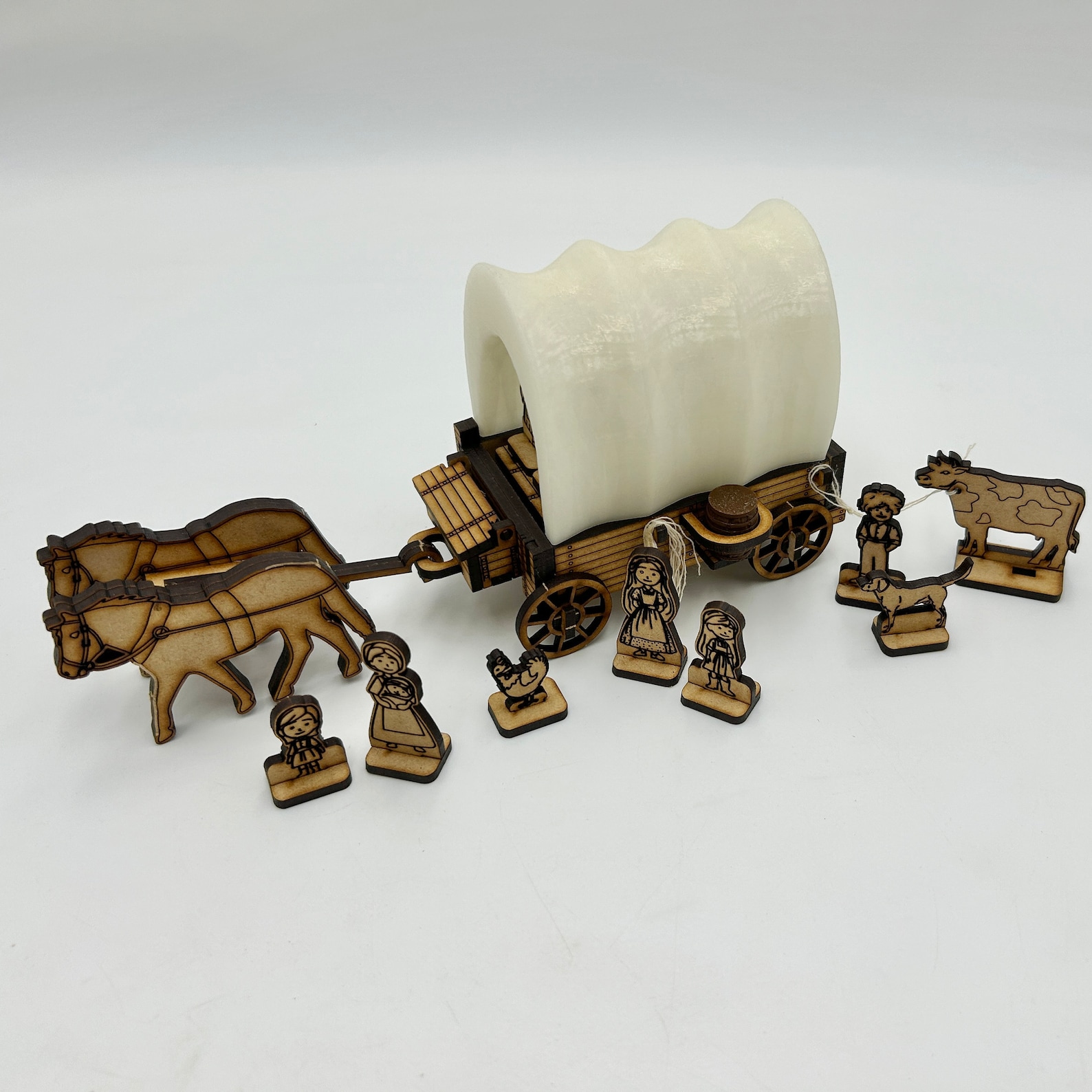 DIY Covered Wagon Playset Kit: Laser Cut Pioneer Toy, Little House on ...