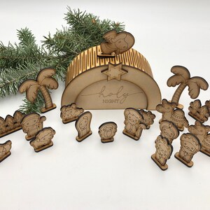 Christmas Nativity Set With 20 Figurines and Display Box With Sliding ...