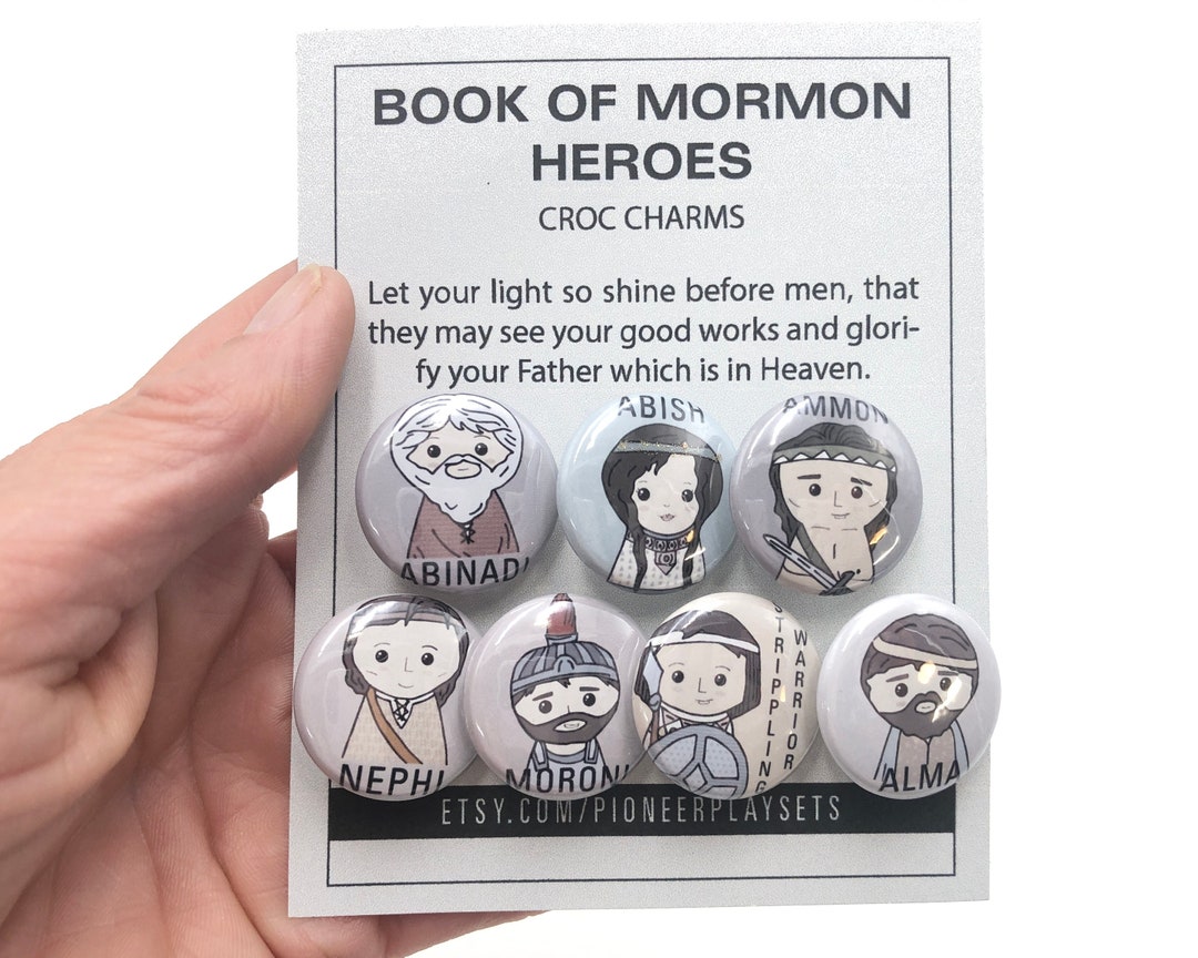 Book of Mormon Heroes Buttons Come as Pins, Magnets, Croc Charms or Tie ...