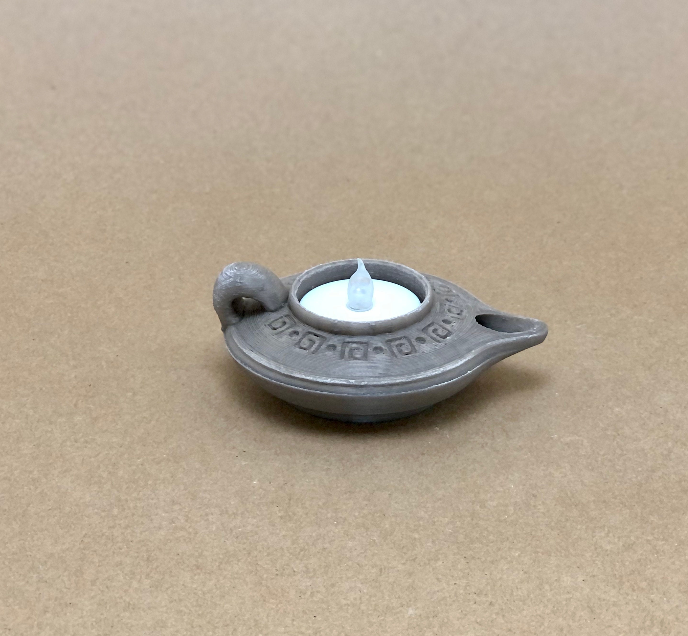 Oil Lamp, Handmade 3D Printed Biblical Oil Display Lamp With Battery ...