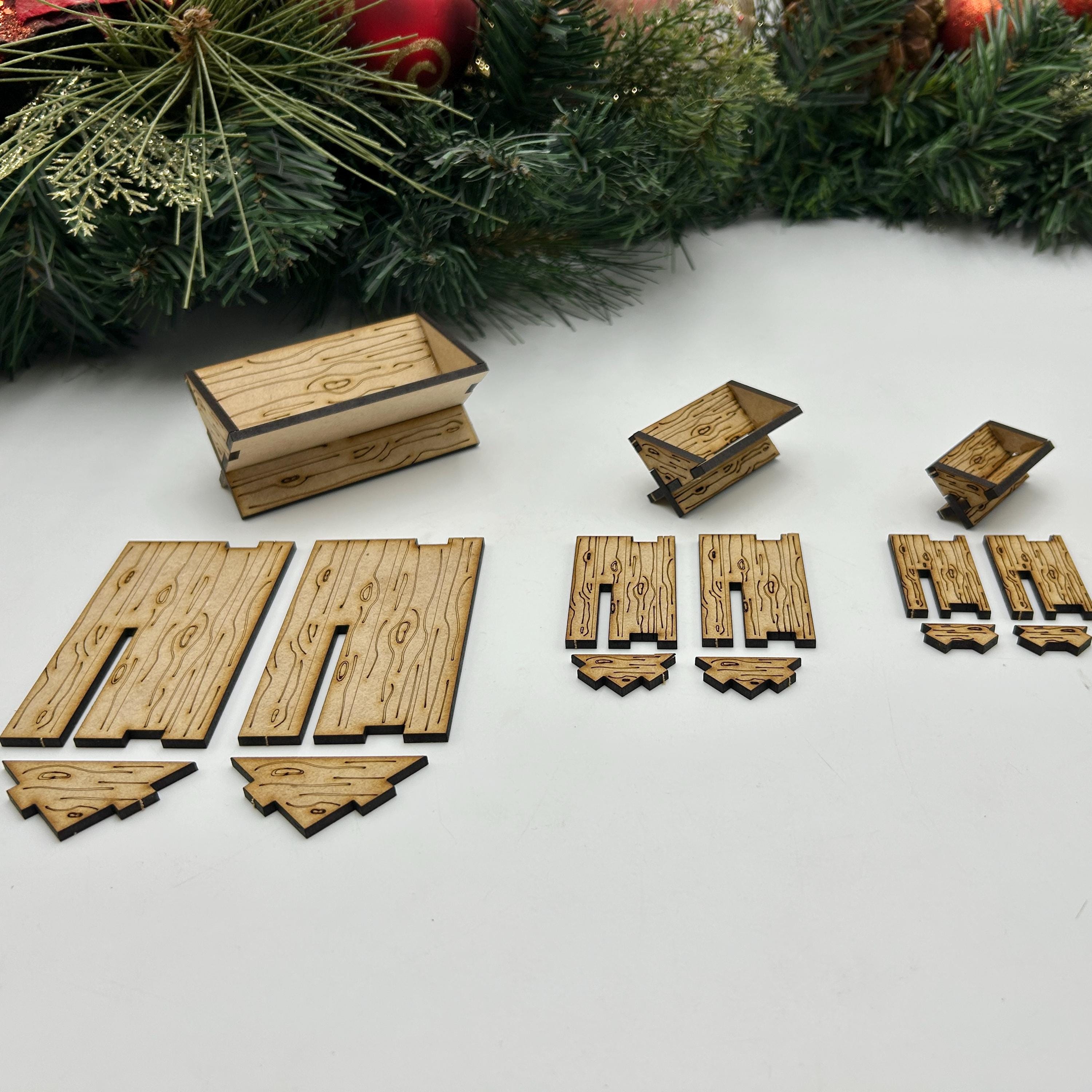 3 Different Size Mangers Downloadable Lasercut Files, Svg, Dxf, Lbrn2 ...