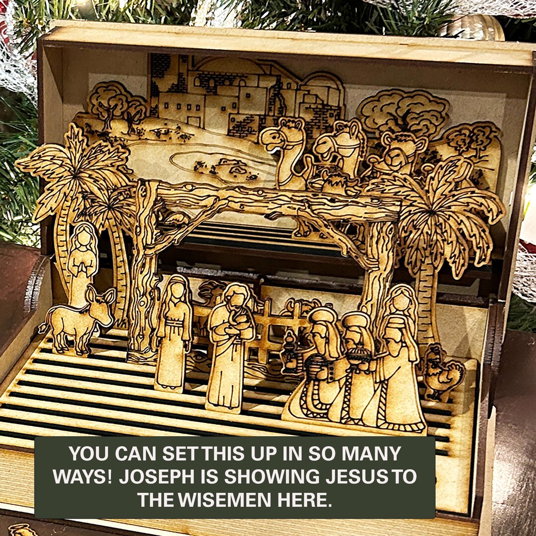 Nativity Popup Book Teaching Aid Playset Christmas Story Telling Unique ...