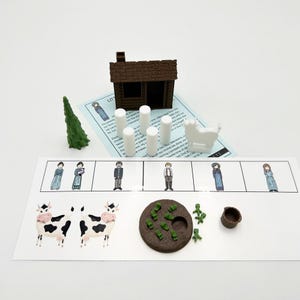 Pioneer Living in a Log Cabin Learners Playset Pioneer Teaching Aid ...