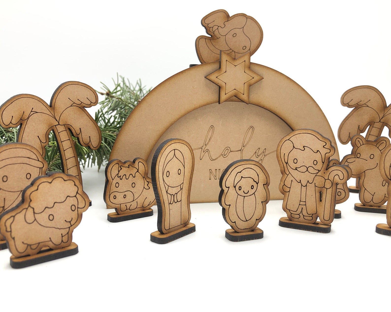 Christmas Nativity Set With 20 Figurines and Display Box With - Etsy