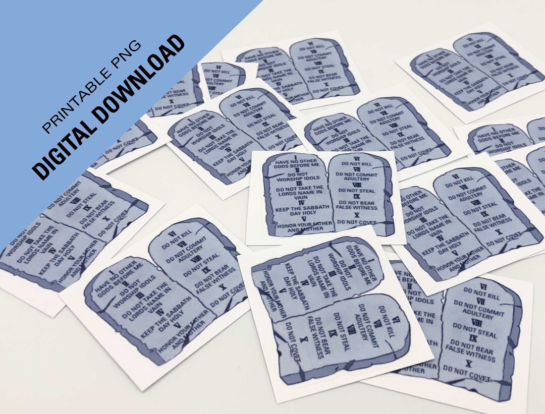Downloadable PNG & JPG to Print and Cut Your Own Ten Commandments ...