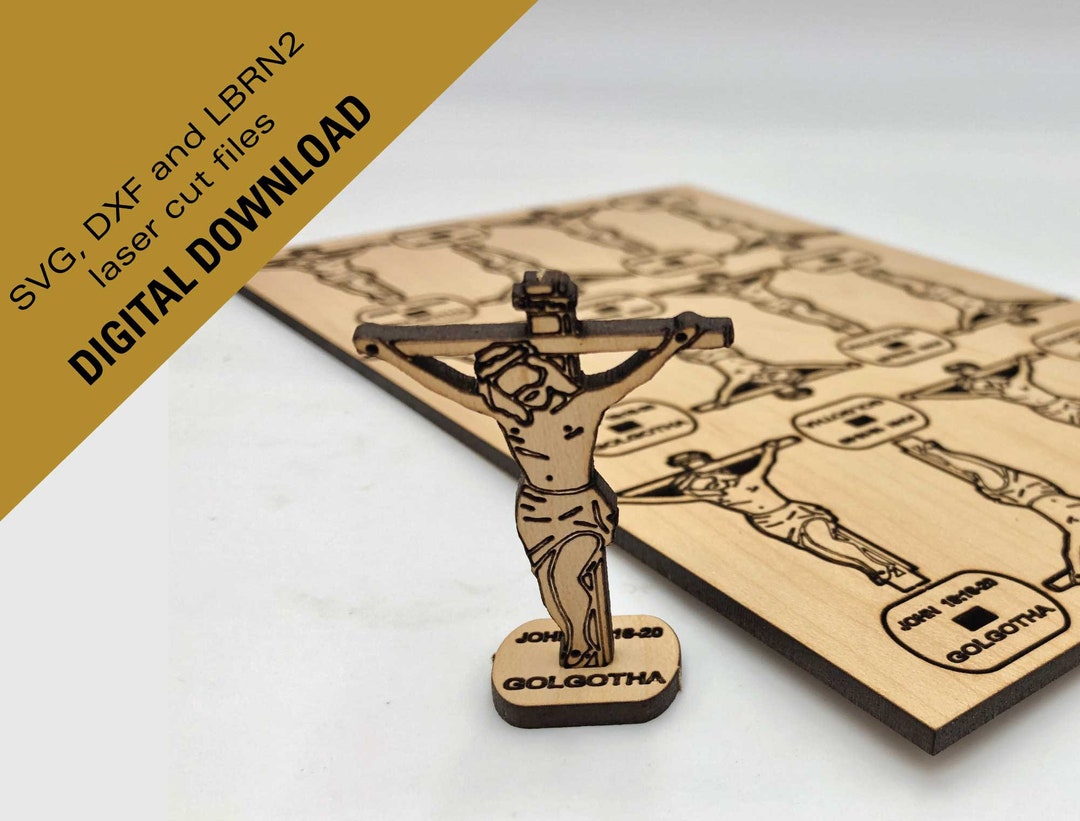 Download Svg Files to Lasercut Your Own 12 Mini Jesus's on Cross to Fit ...