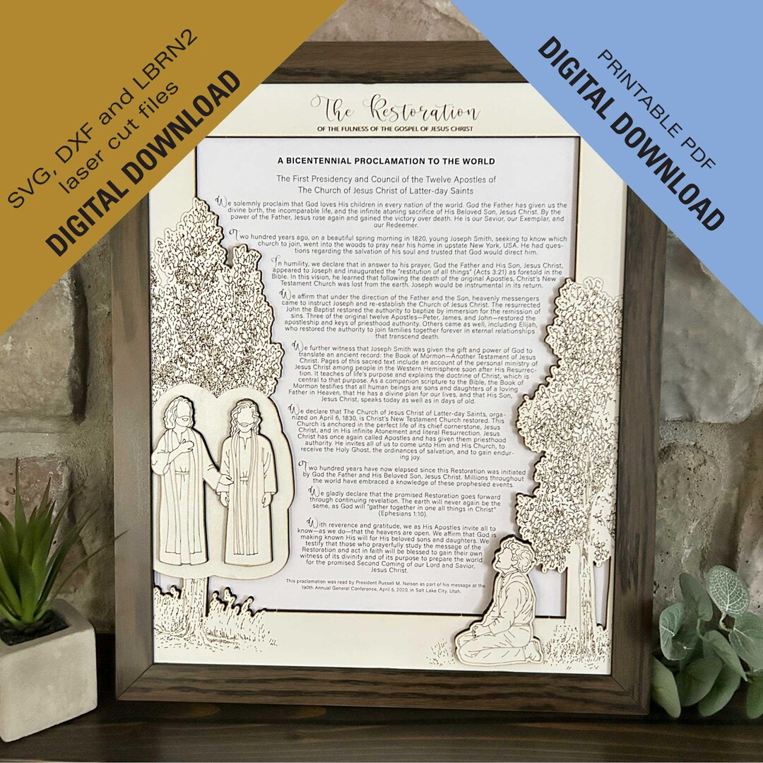 Laser Cut Download Restoration Proclamation Framed Art Family Heirloom ...