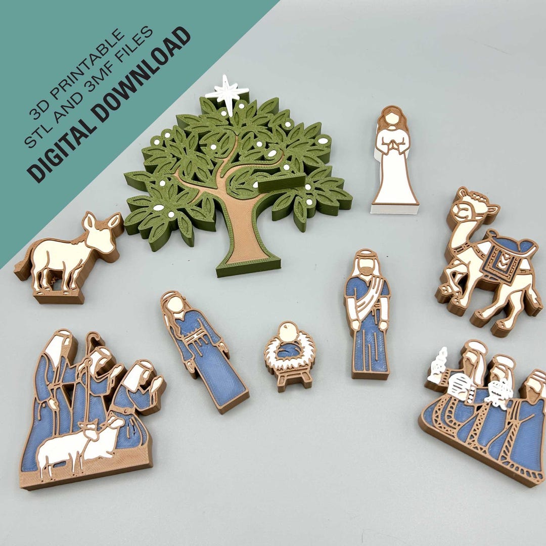 3D Print Nativity Download – STL & 3MF Files | Kids Nativity Scene ...