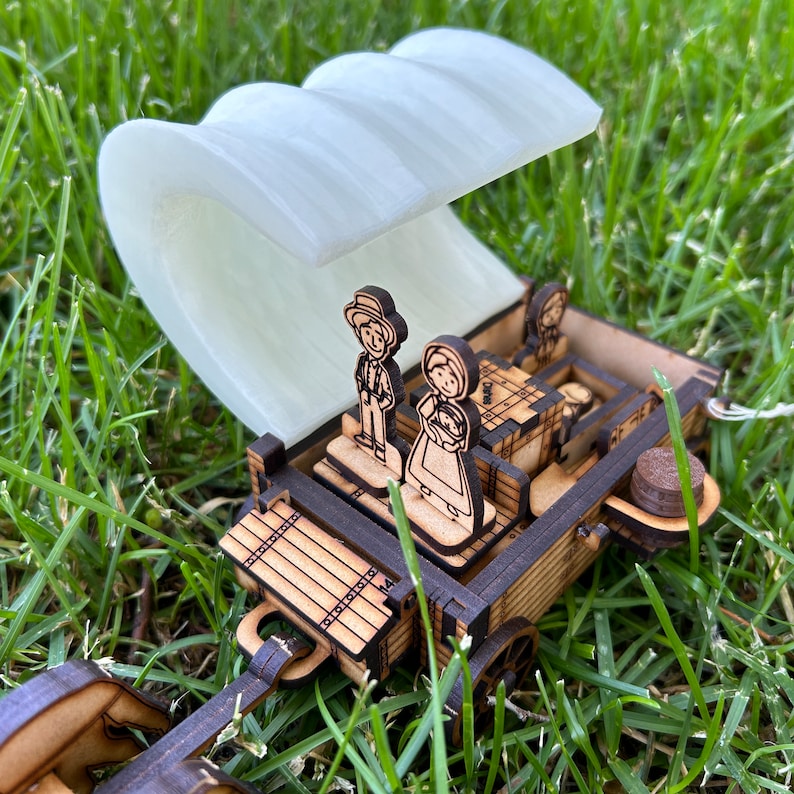 DXF, SVG, LBRN2 Download Files for Laser Cutting Your Own Covered Wagon ...