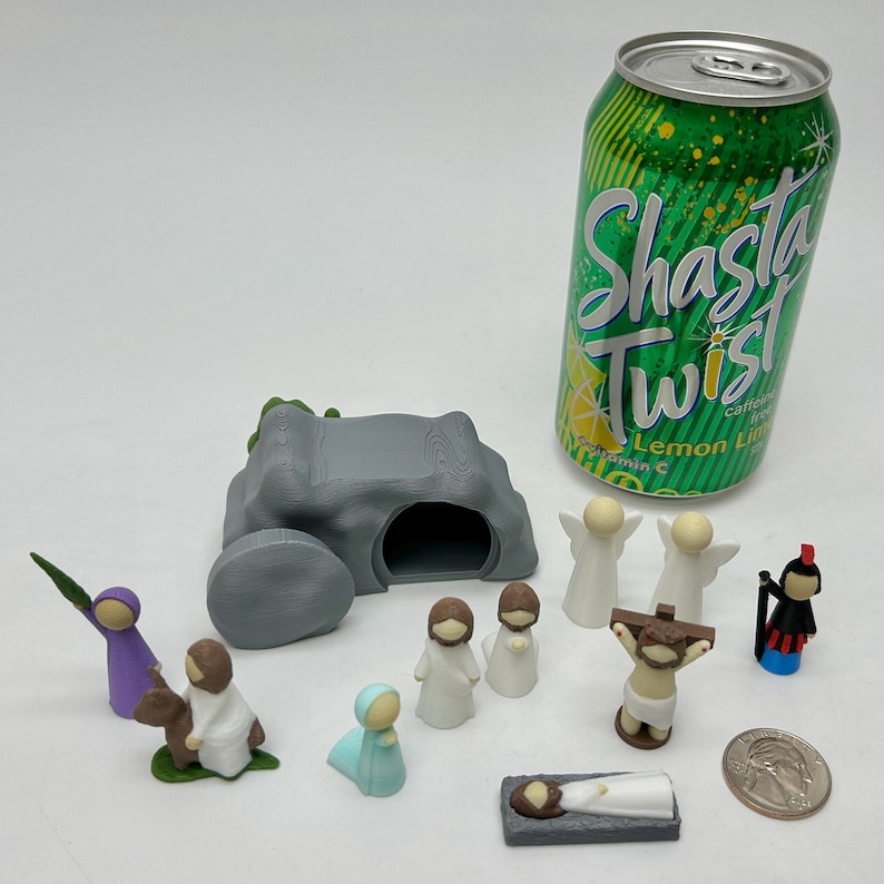 Mini Easter Resurrection Playset: 3D Tomb, 1" Tall Peg Dolls, 15 Pieces ...
