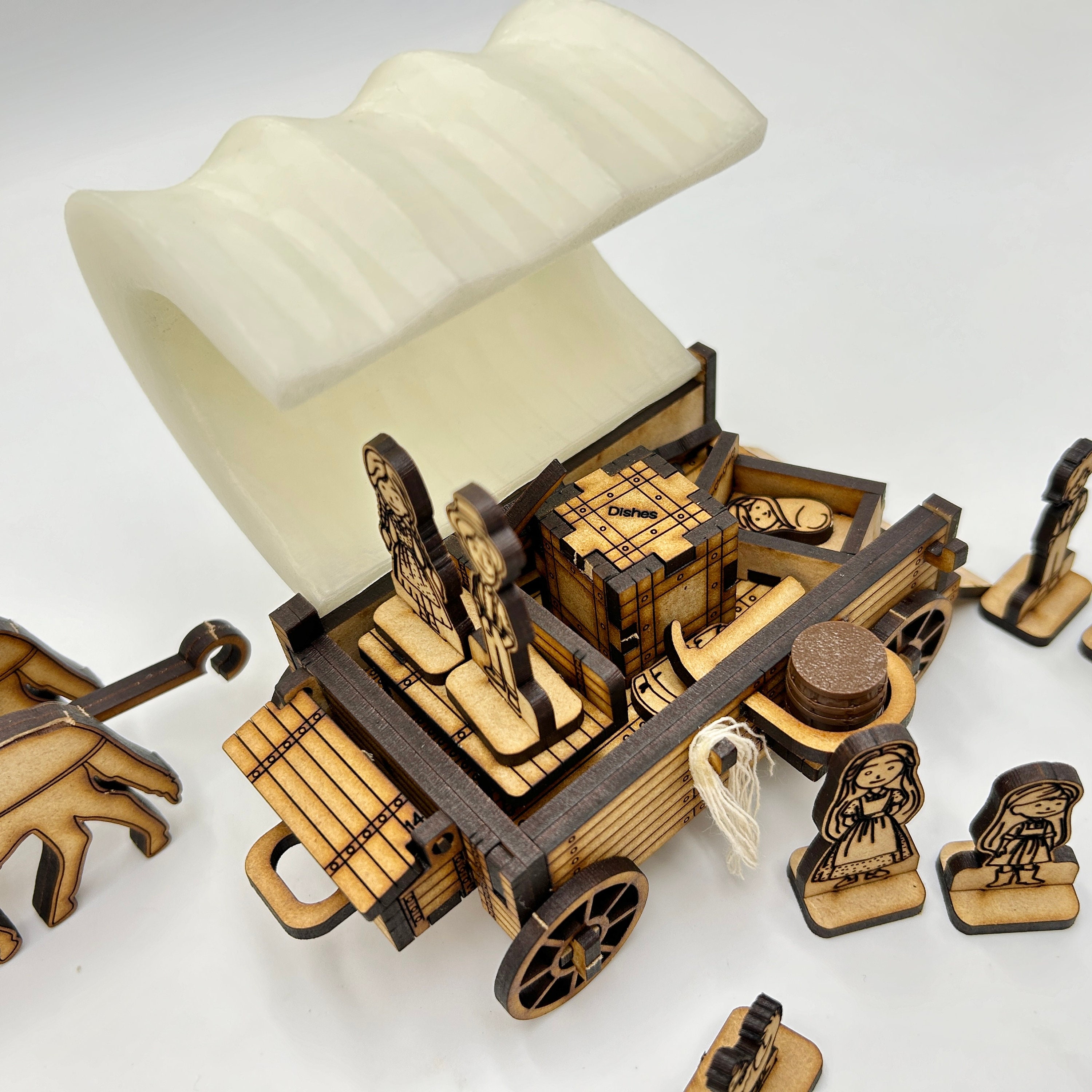 DXF, SVG, LBRN2 Download Files for Laser Cutting Your Own Covered Wagon ...