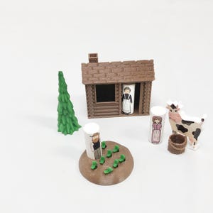 Pioneer Living in a Log Cabin Learners Playset Pioneer Teaching Aid ...
