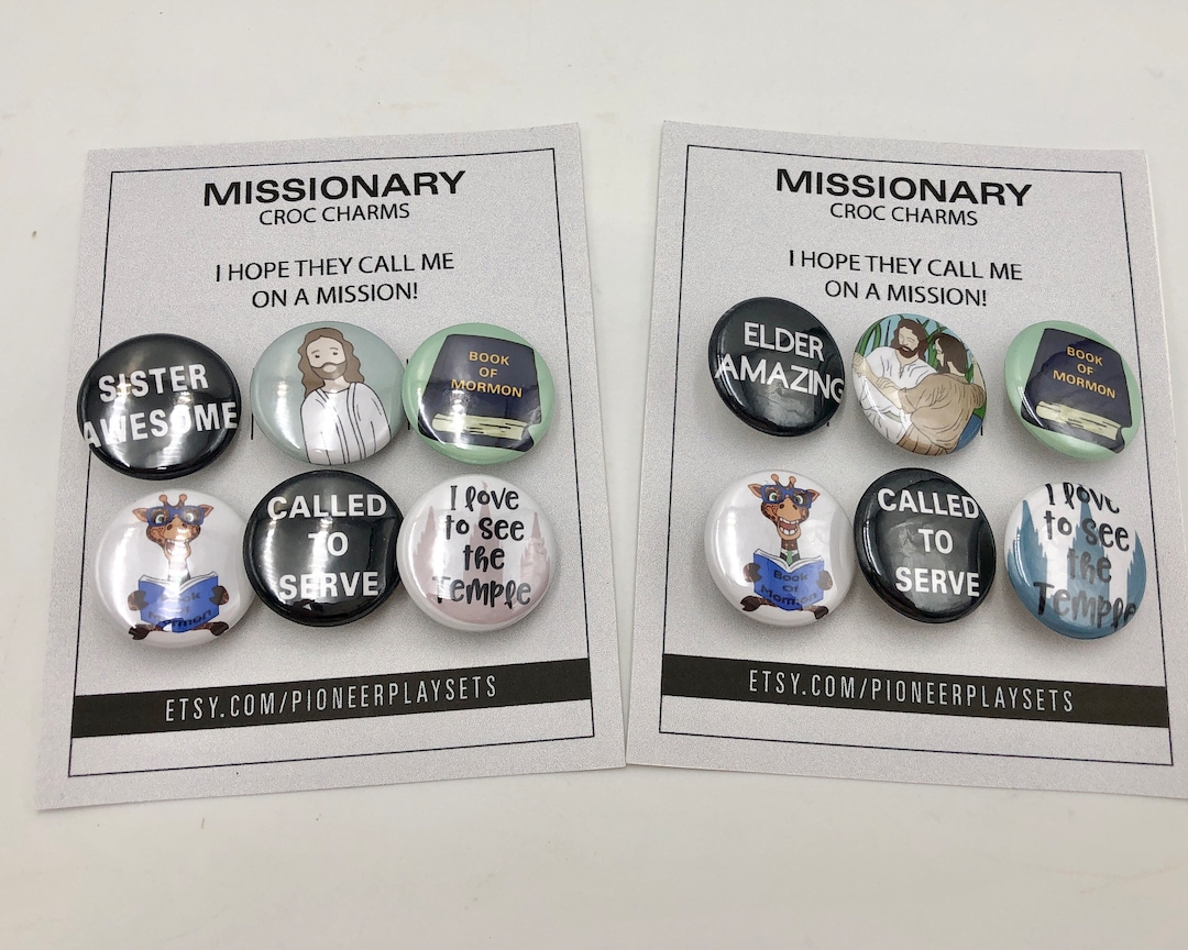 6 Pack Missionary Buttons as Pins, Croc Charms, Magnets or Tie Tacks ...