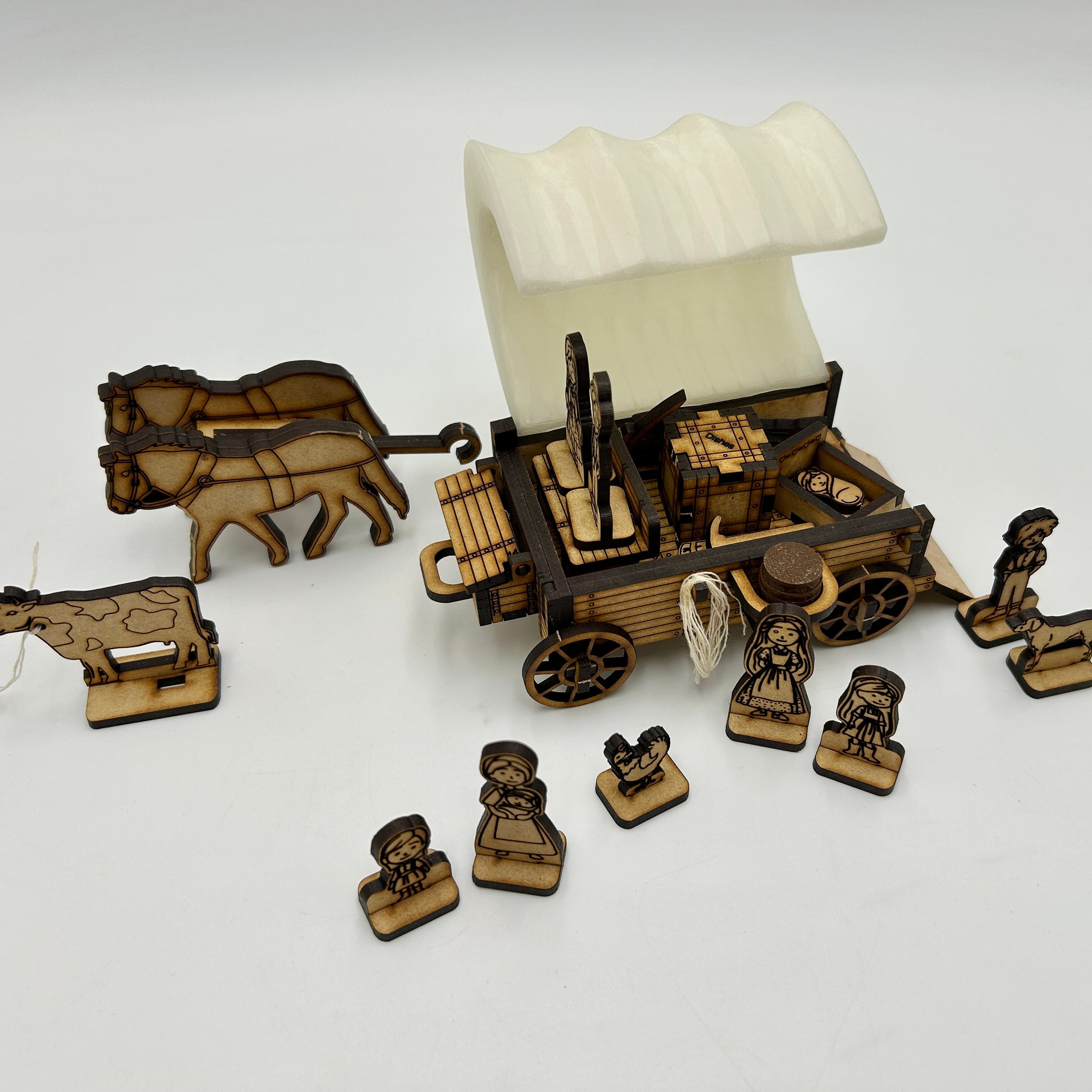Covered Wagon Playset DIY Kit Pioneer Day Prairie Wagon Horse Drawn ...