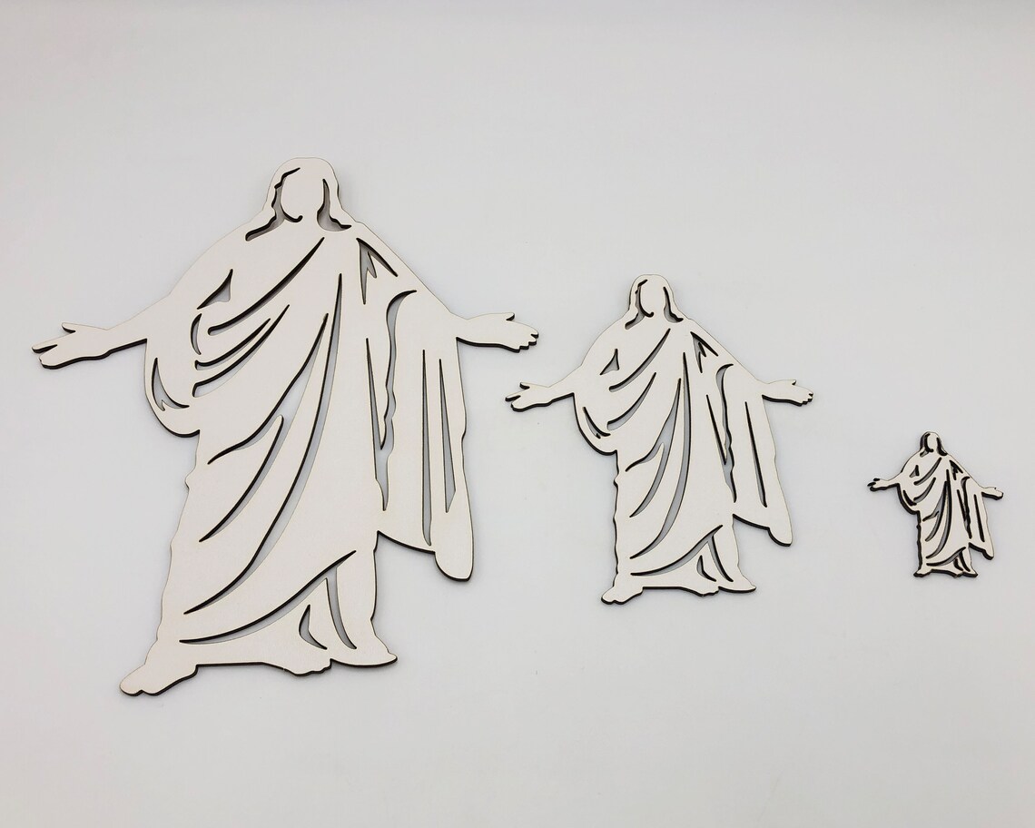 Wooden Christus Statue, Flat for Making Your Own Beautiful Wall ...