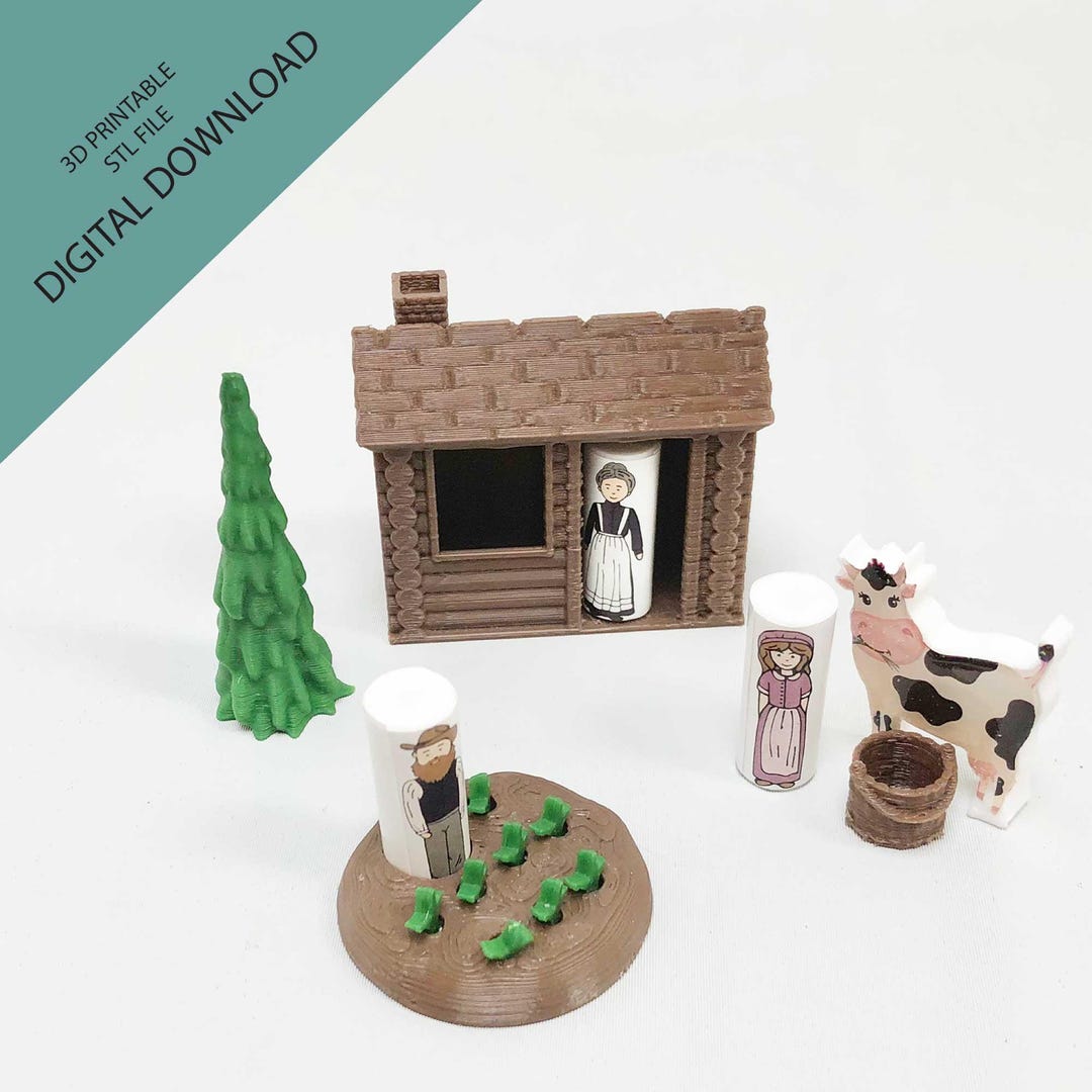 Pioneer Log Cabin 3D Print Playset: Mary's Life (STL & 3MF Files) - Etsy