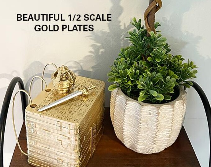 Medium 1/2 Scale Gold Plates, LDS Hand Made Gift, Wood Lds Gift, Secret ...