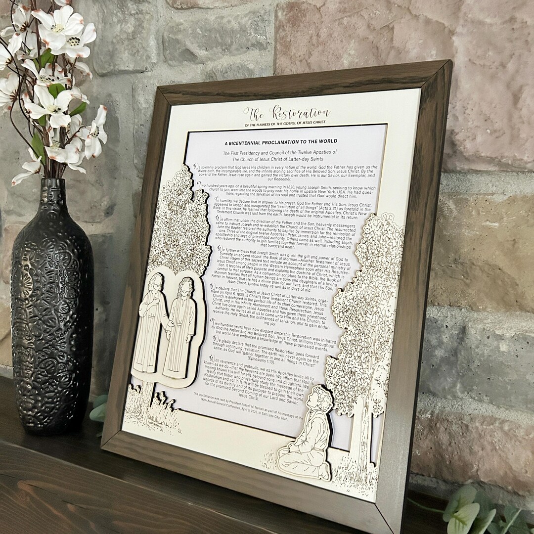 Restoration Proclamation Framed Art Family Heirloom Handmade Gift First ...