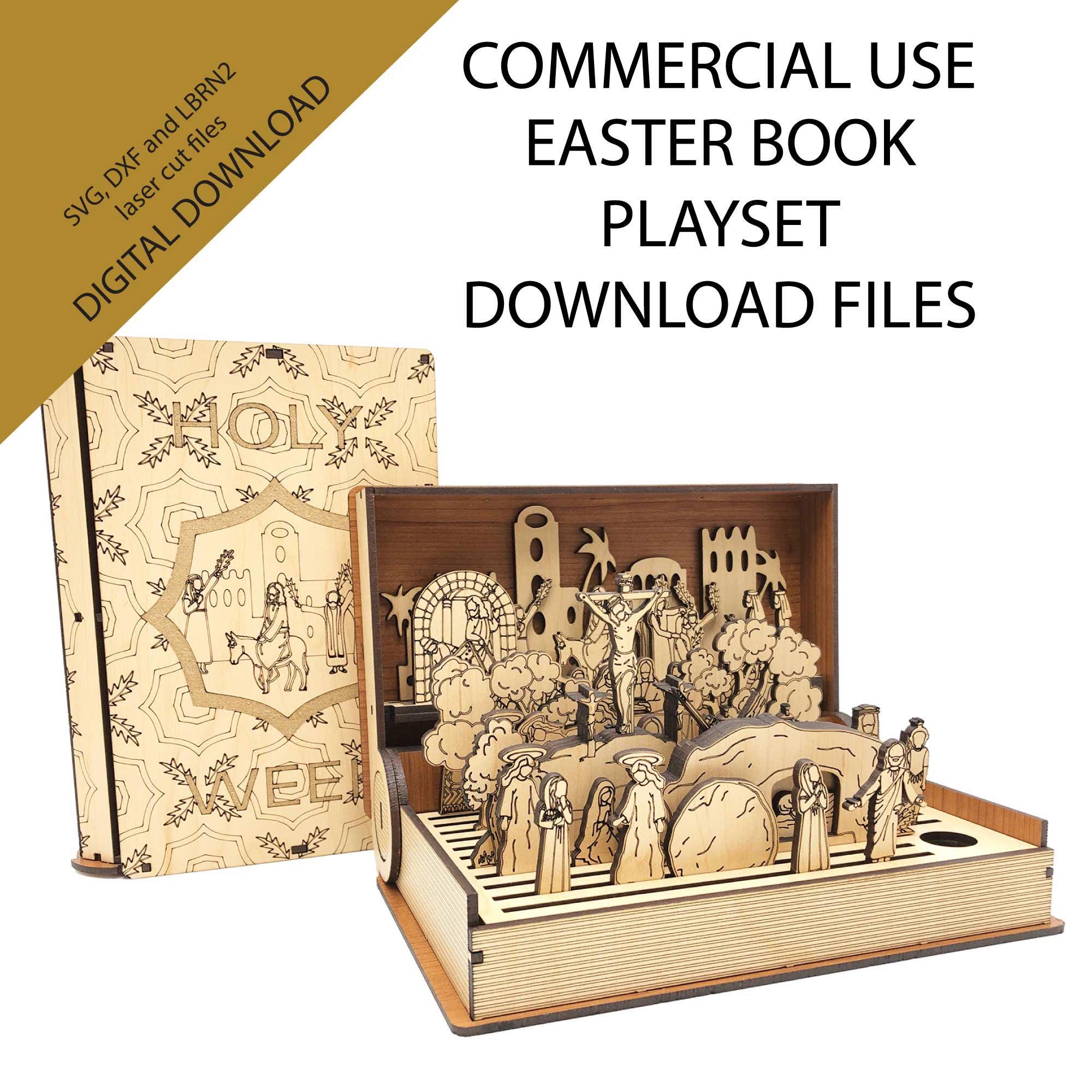 Easter Holy Week Pop up Book Commercial Use DXF SVG LBRN2 Download ...