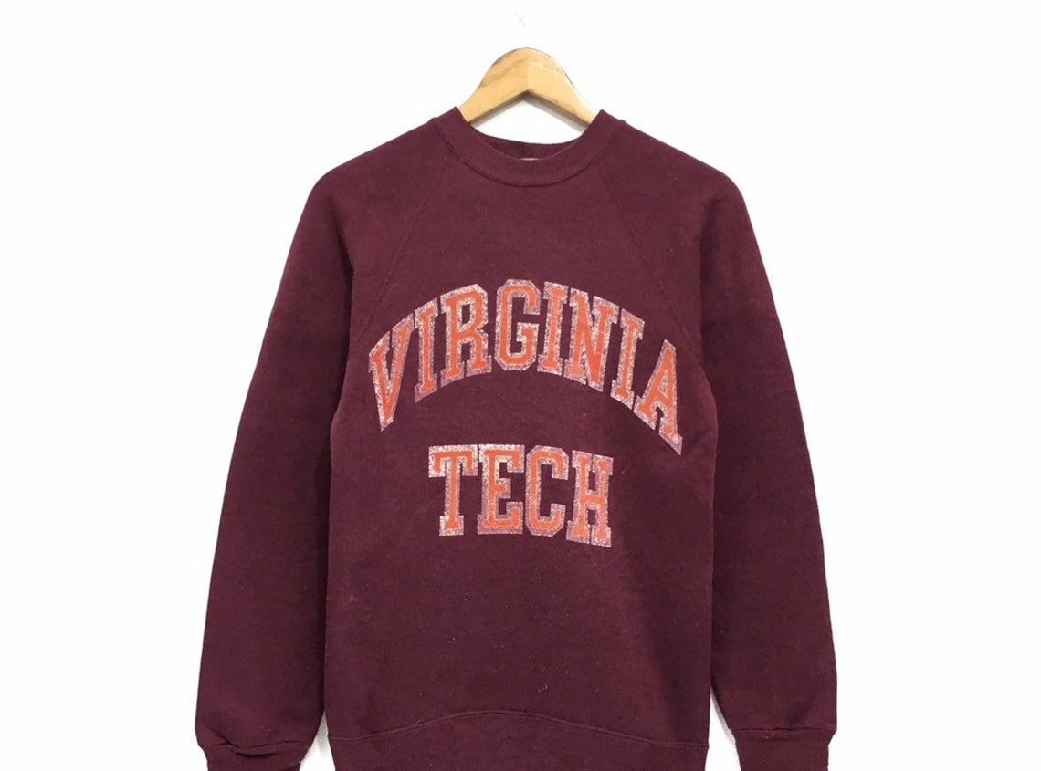Vintage 90er Virginia Tech Crewneck Sweatshirt Big Logo Spell - Etsy
