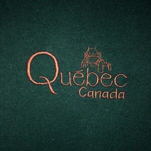 Quebec Canada Crewneck Sweatshirt Embroidery Small Logo Spell - Etsy