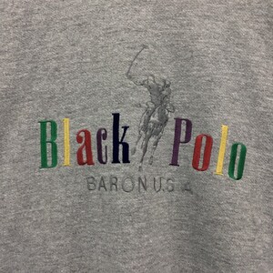 Black Polo Crewneck Sweatshirt Embroidery Multicolor Big Logo - Etsy