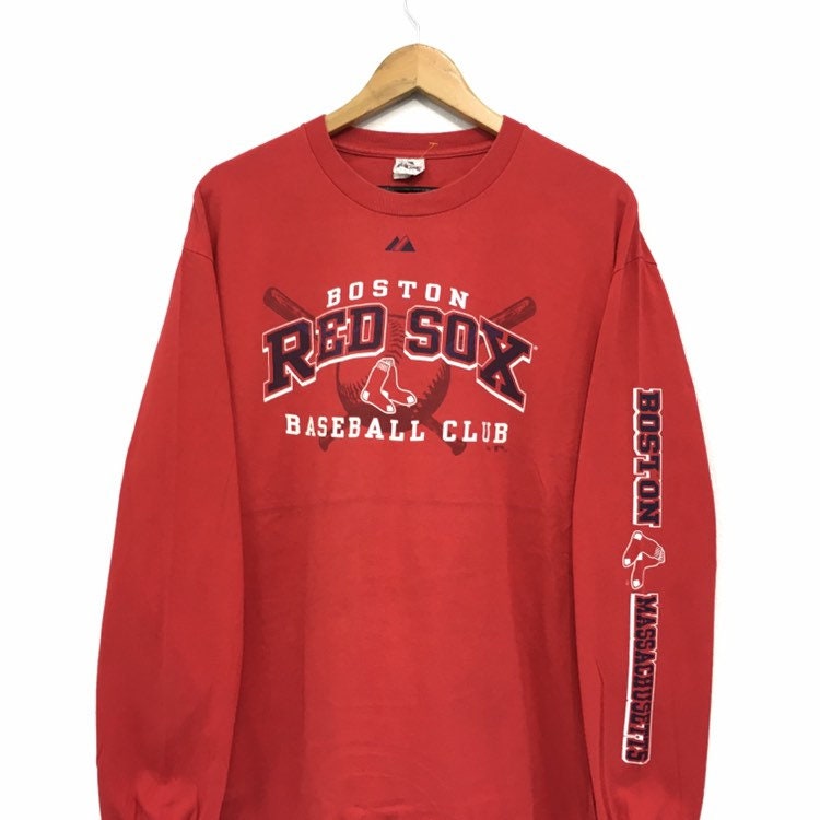 Vintage Boston Red Sox Crewneck Long Sleeve Sweatshirt Big | Etsy