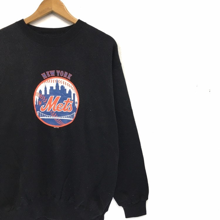 New York Mets Crewneck Sweatshirt Big Logo Spell Out Pullover | Etsy