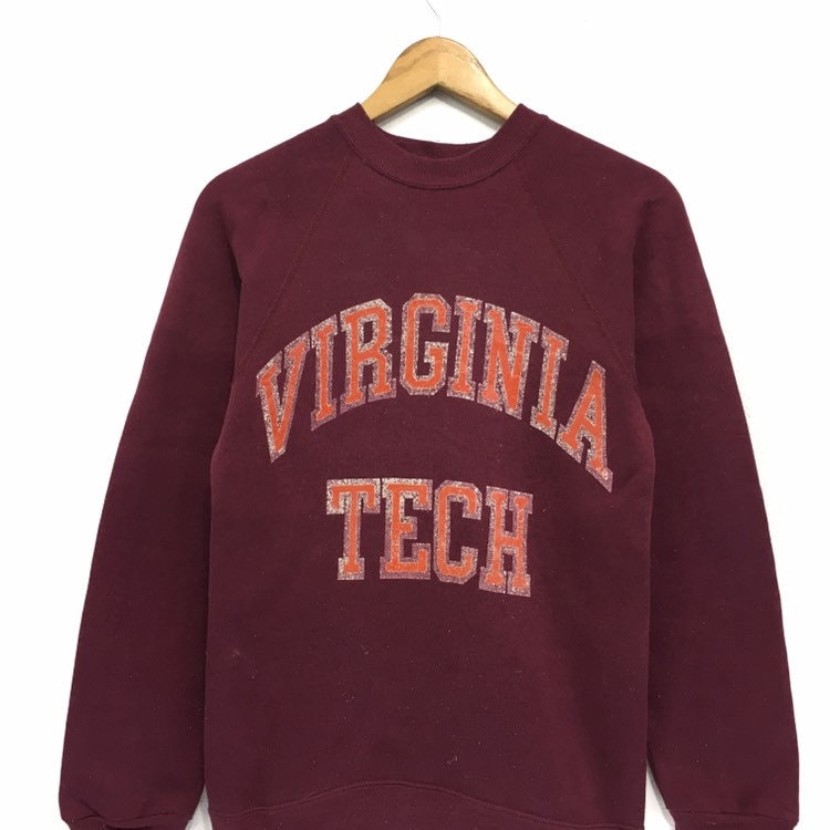 Vintage 90er Virginia Tech Crewneck Sweatshirt Big Logo Spell | Etsy