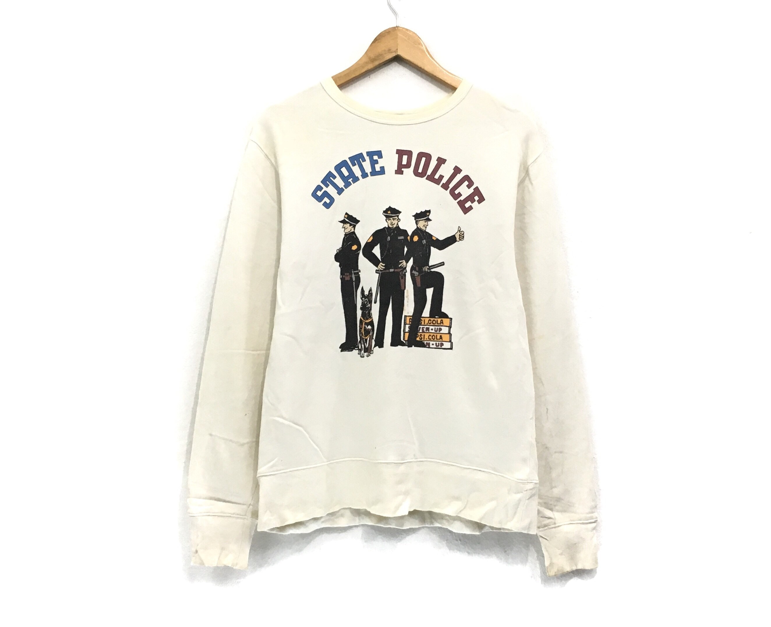 State Police Crewneck Sweatshirt Big Logo Spell Out Pullover / | Etsy