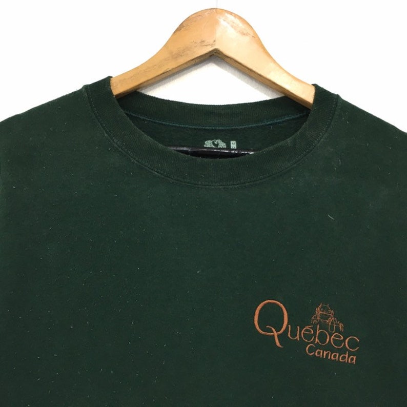 Quebec Canada Crewneck Sweatshirt Embroidery Small Logo Spell - Etsy