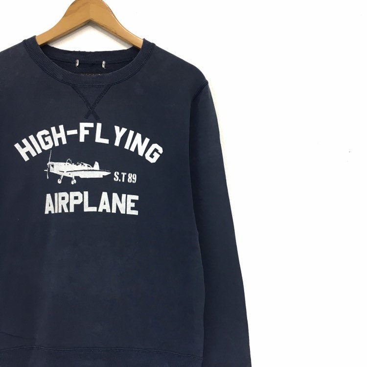 High Flying Airplane Crewneck Sweatshirt Big Logo Spell Out | Etsy