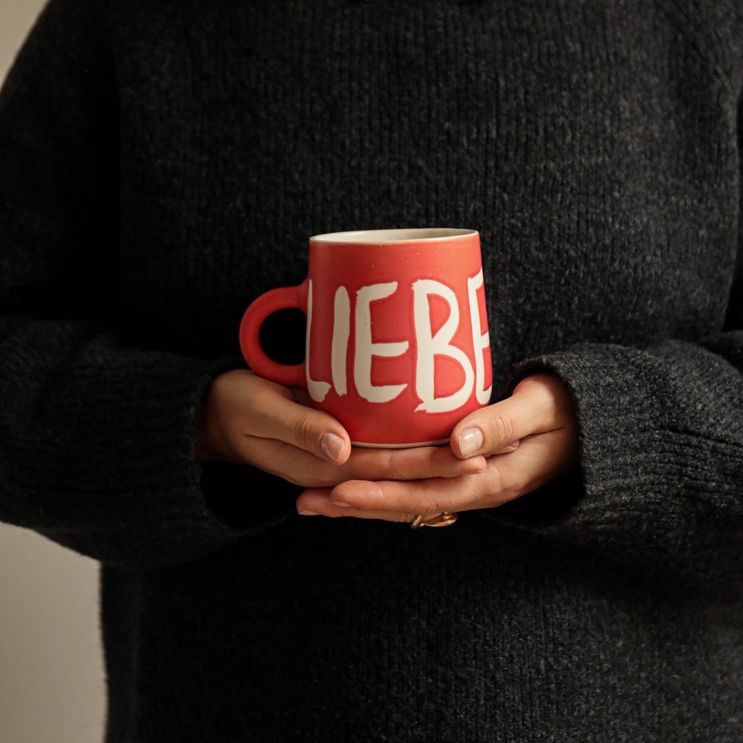 Handmade Red Coffee Mug, Large Ceramic Tea Cup (500 Ml) - Etsy