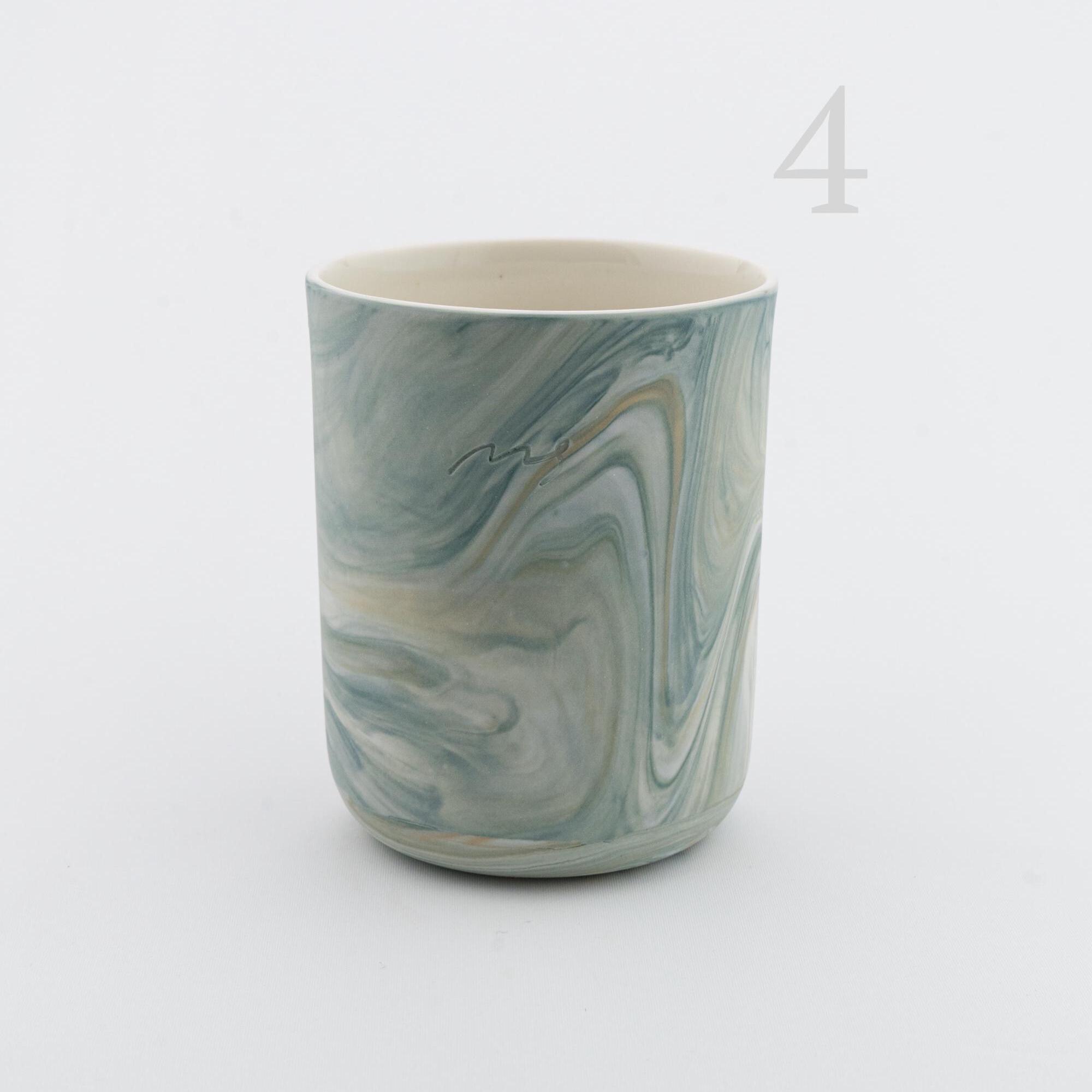 Green Marble-designed Cups 300 Ml, Cappuccino Cup, Stoneware Coffee Mug ...