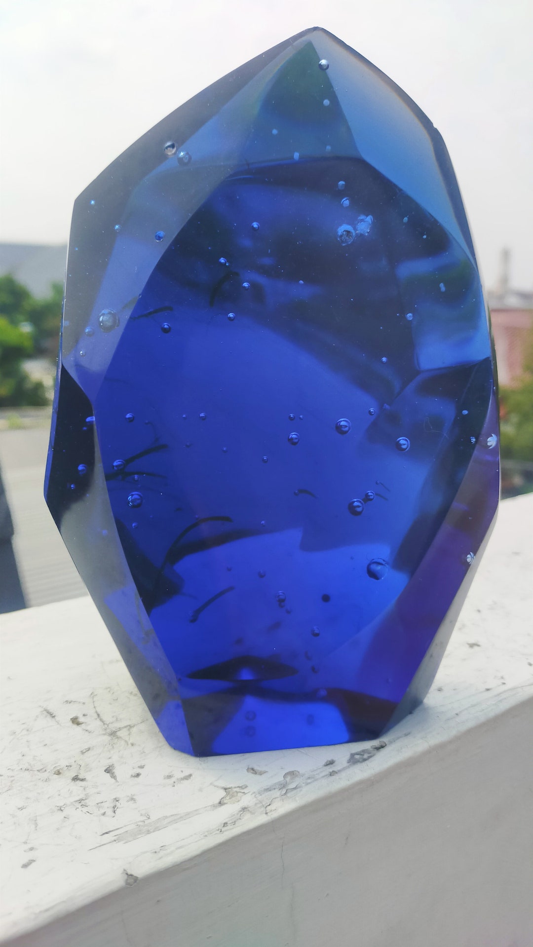 Cobalt Blue Andara Monatomic Crystal Glass Cutting Polished 1,45kg - Etsy