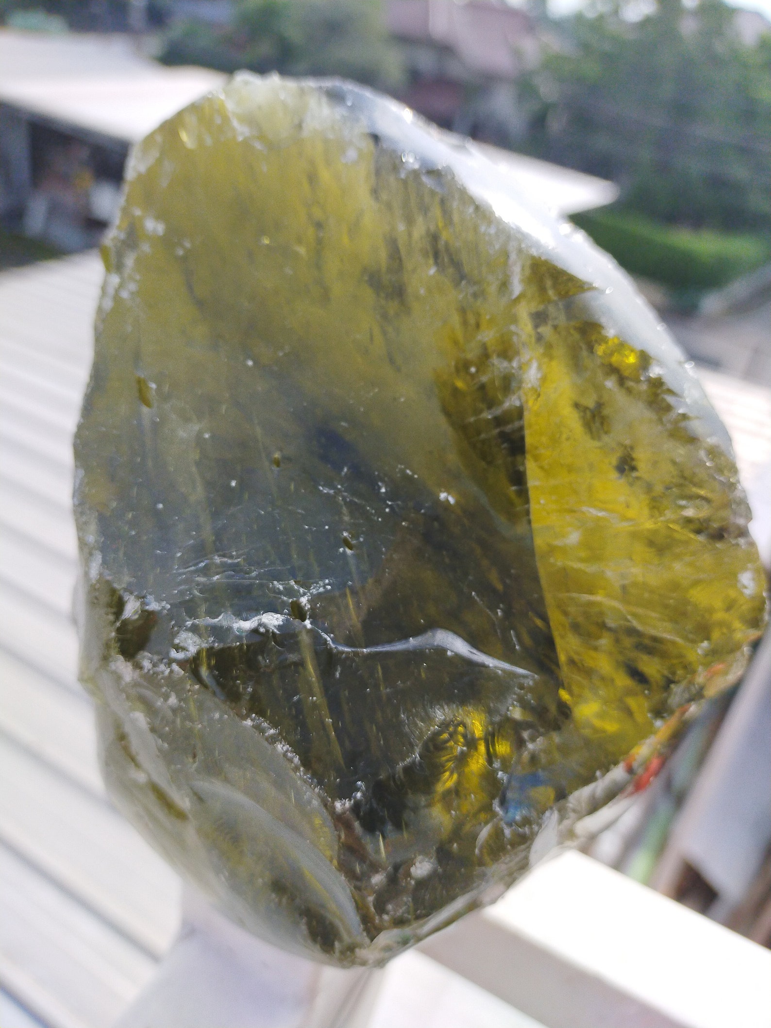 Olive Green Andara Volcanic Crystal Glass Rough 2.3kg - Etsy